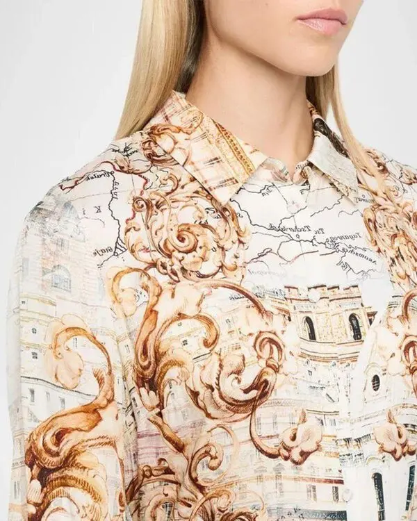 Elie Tahari The Anna Swirling Map-print Midi Shirtdress - Dream Map