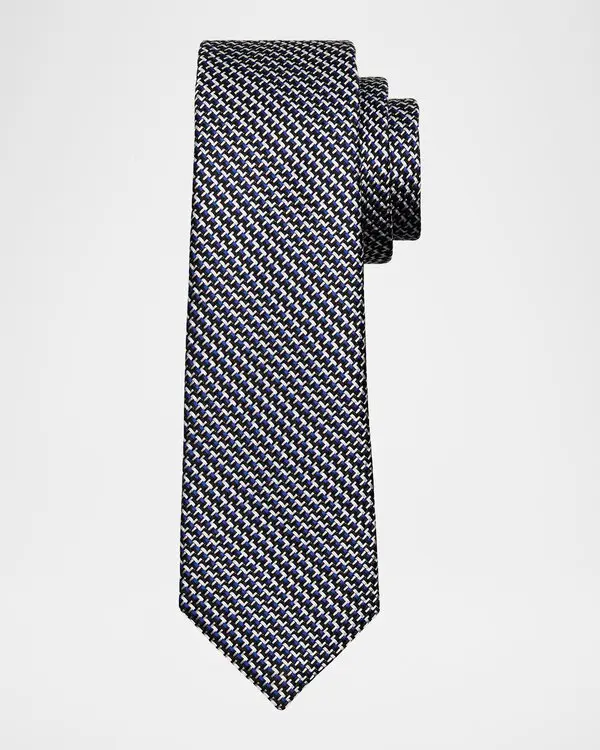 TOM FORD Apos;s Tricolor Woven Silk Tie - Blue Multi