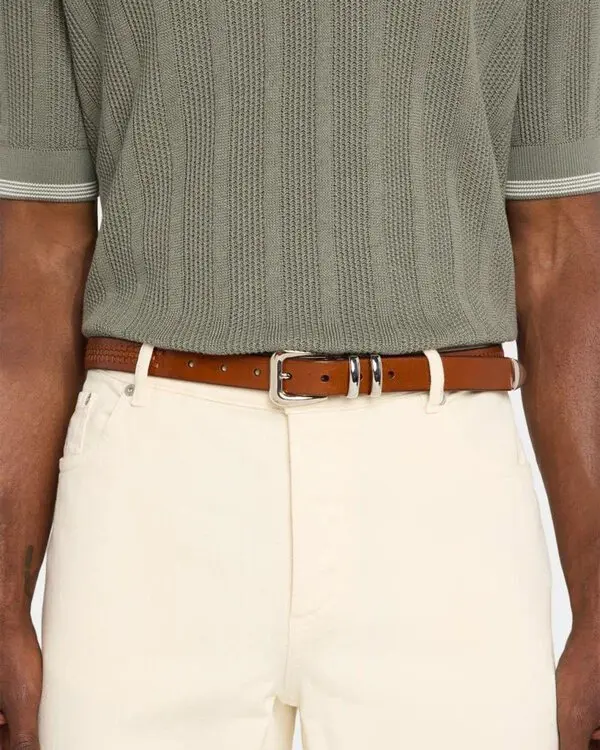 Brunello Cucinelli Apos;s Woven Leather Western-buckle Belt
