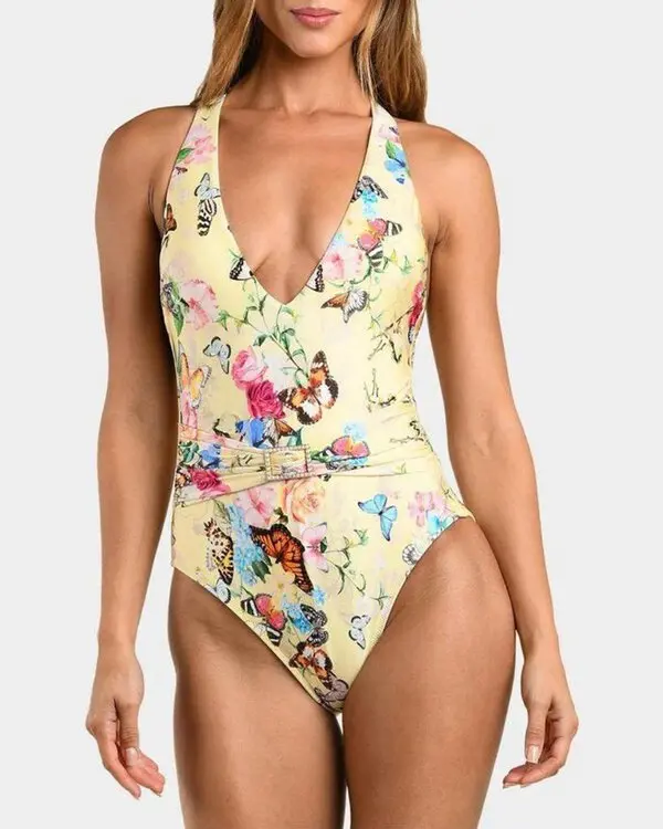 L & APOS;AGENCE Garden Butterflies Lisa Printed One-piece Swimsuit