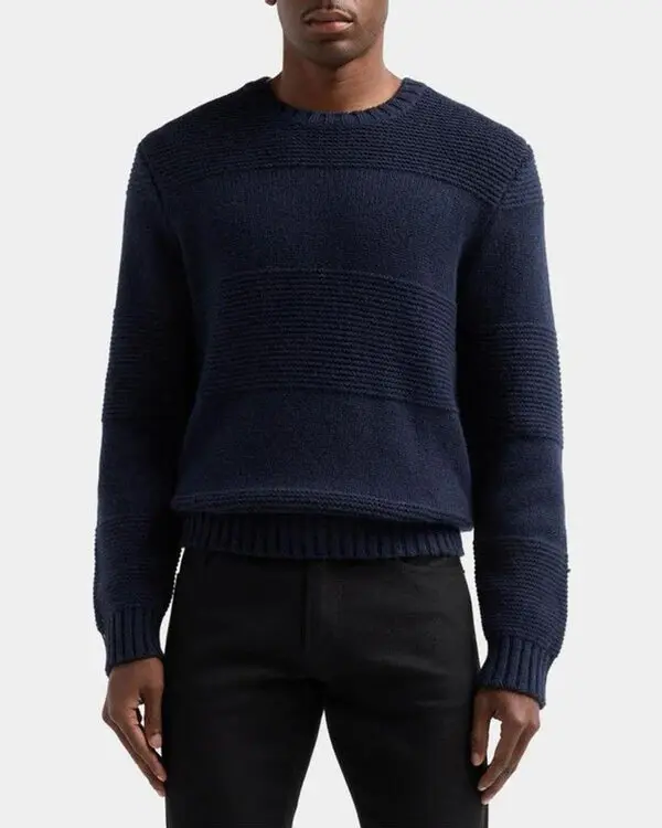 Vince Apos;s Garter Rugby Stripe Crewneck Sweater