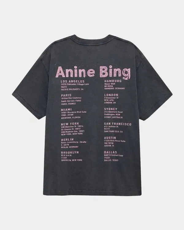 ANINE BING Cade Graphic Cotton T-shirt