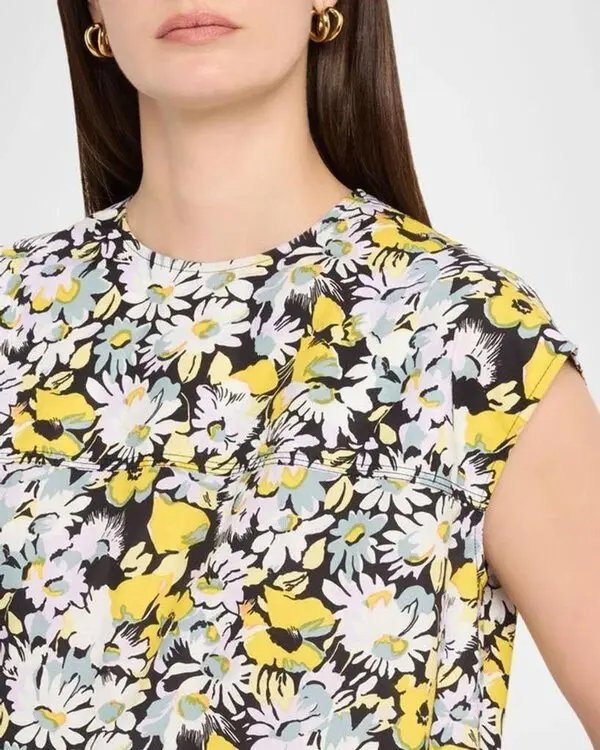 Marni Pop Flowers-print Cotton Poplin Mini Shift Dress - Maize