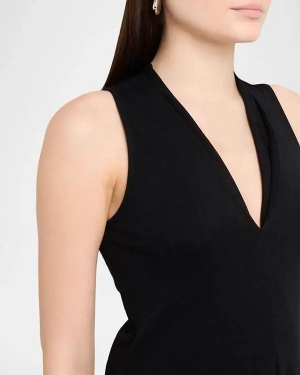 Majestic Filatures Sleeveless Suprima Cotton Midi Dress - Noir