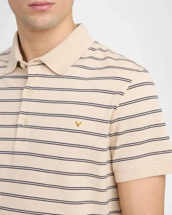 Valentino Garavani Apos;s Vgold Stripe Jersey Polo Shirt