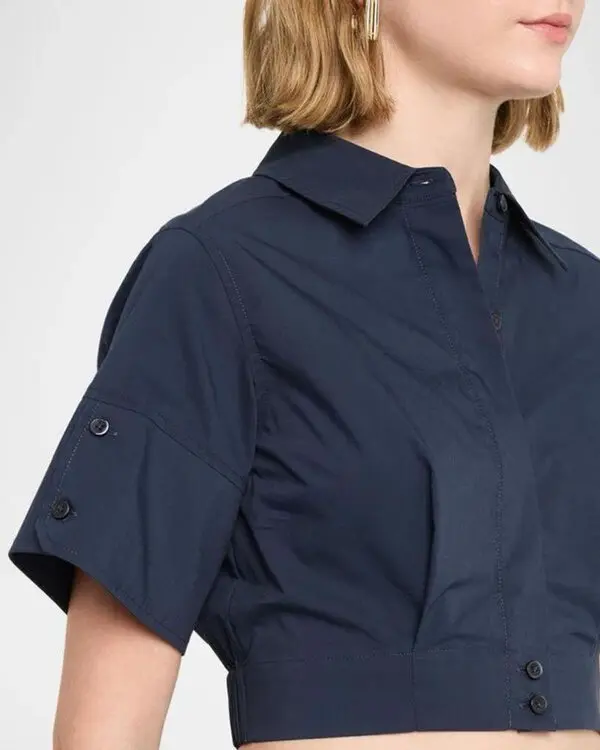 Simkhai Sabrina Cropped Short-sleeve Top - Midnight