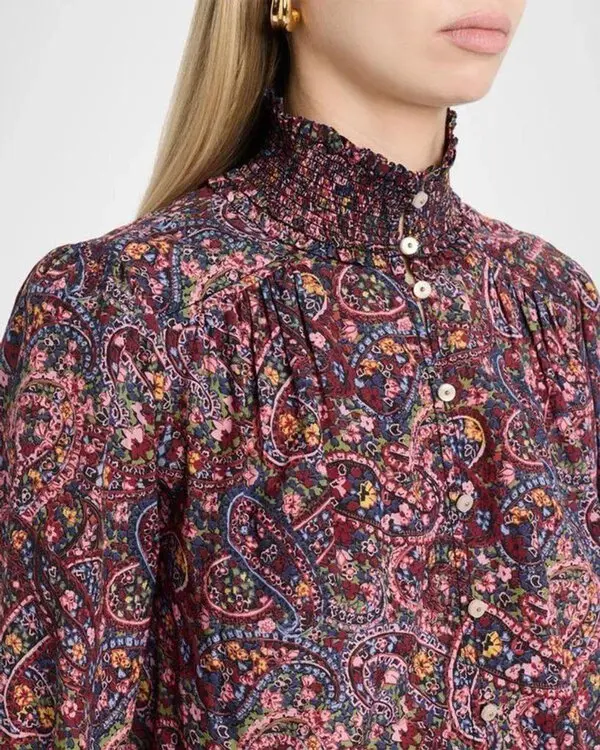 Cinq À Sept Pia Paisley Top - Black Mult