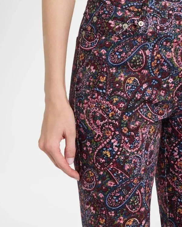 Cinq À Sept Paisley Denim Kick Flare Pants