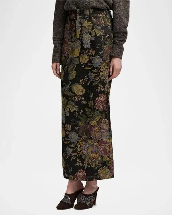 Ralph Lauren Fontaine Floral Jacquard Skirt