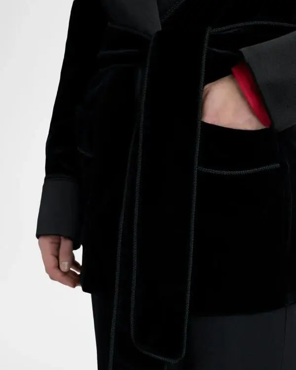 Dolce & Gabbana Apos;s Satin Shawl Lapel Velvet Smoking Jacket