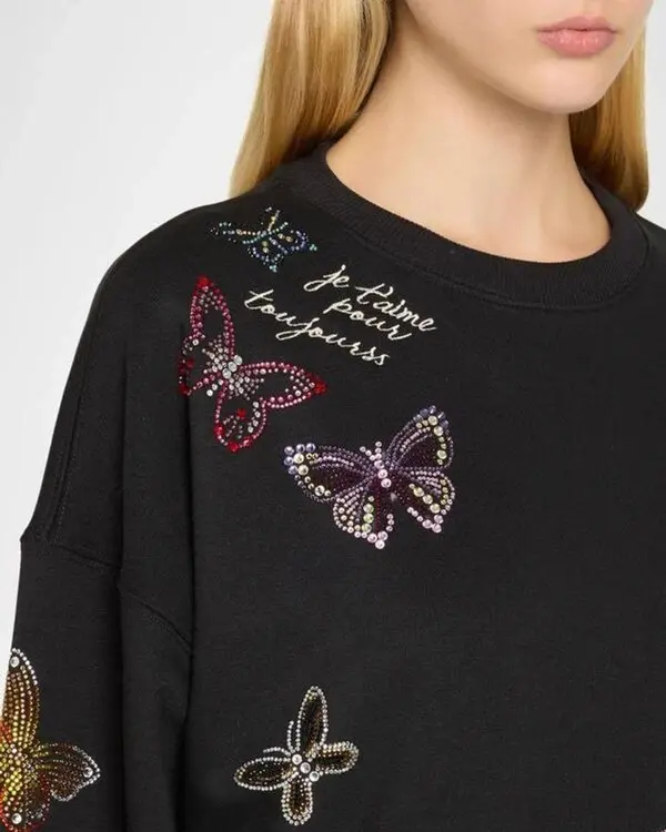 Cinq À Sept Heatset Butterfly Crewneck Sweatshirt