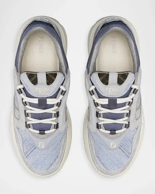Fendi Apos;s Force Denim Chunky Low-top Sneakers