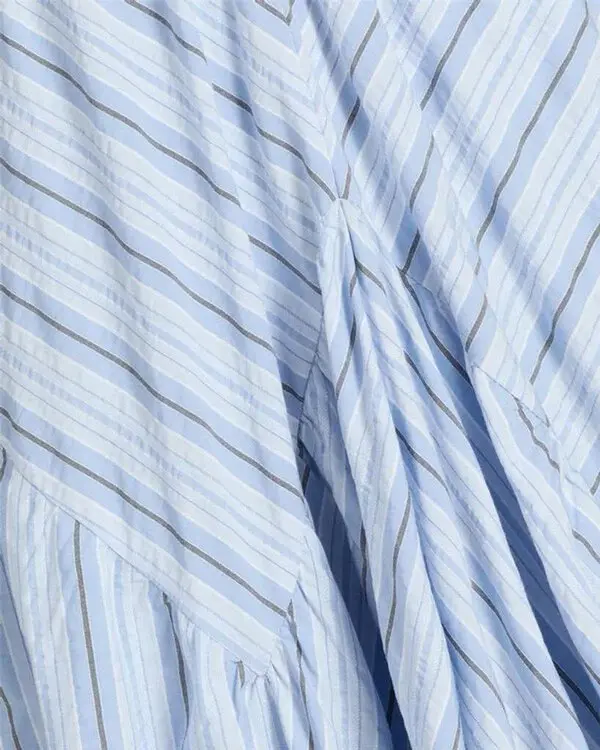 Cinq À Sept Evory Striped Cotton-blend Midi Dress - Blue Multi