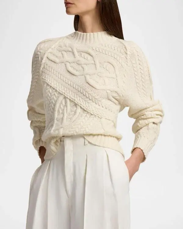 Ralph Lauren Cable-knit Cashmere Crewneck Sweater