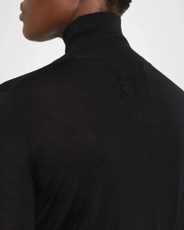 NILI LOTAN Larkin Merino Wool Turtleneck Sweater - Black