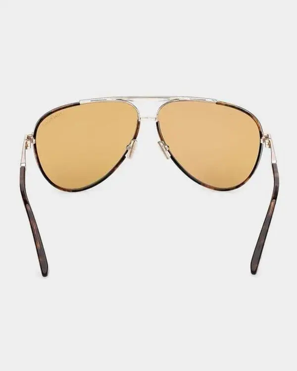 TOM FORD Apos;s Rupert 02 63mm Metal & Acetate Aviator Sunglasses