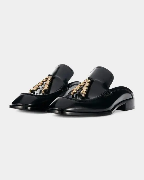 Loewe Edge Leather Loafer Mules
