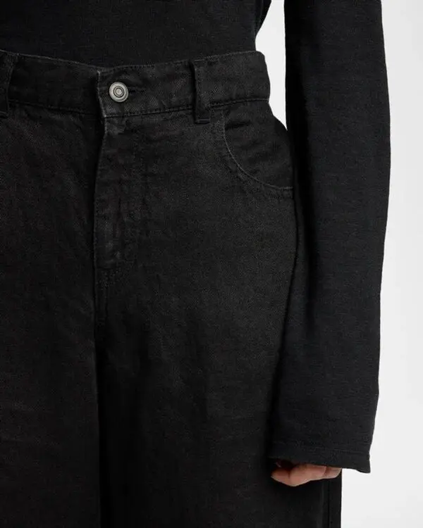 THE ROW Eglitta Straight-leg Linen Jeans - Black