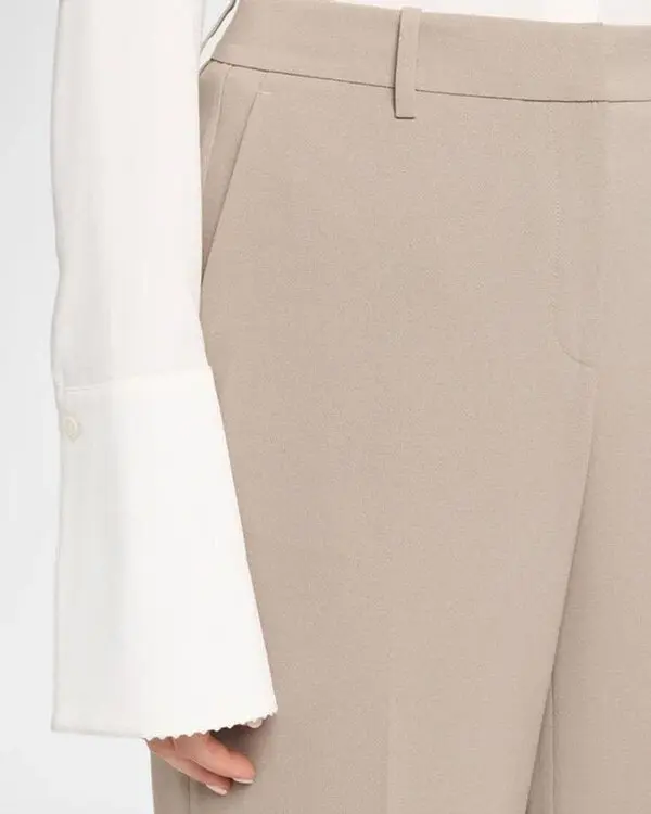 Lafayette 148 New York Gates Straight-leg Crepe Pants - Hickory