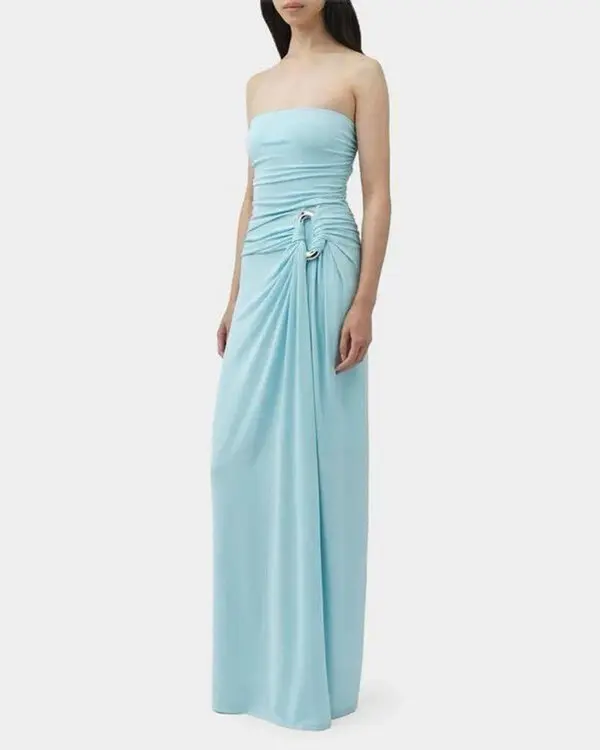 Simkhai Emma Strapless Jersey Bustier Maxi Dress - Pool