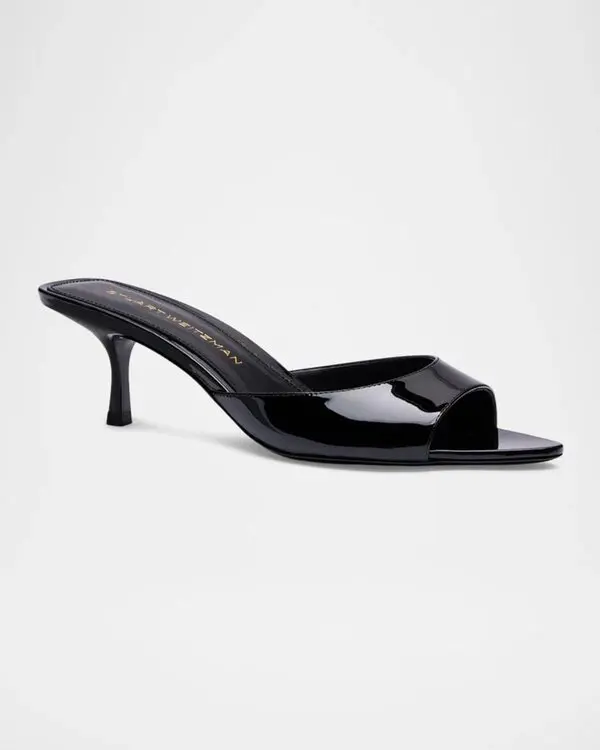 STUART WEITZMAN 50mm Lexington Patent Leather Mules - Black