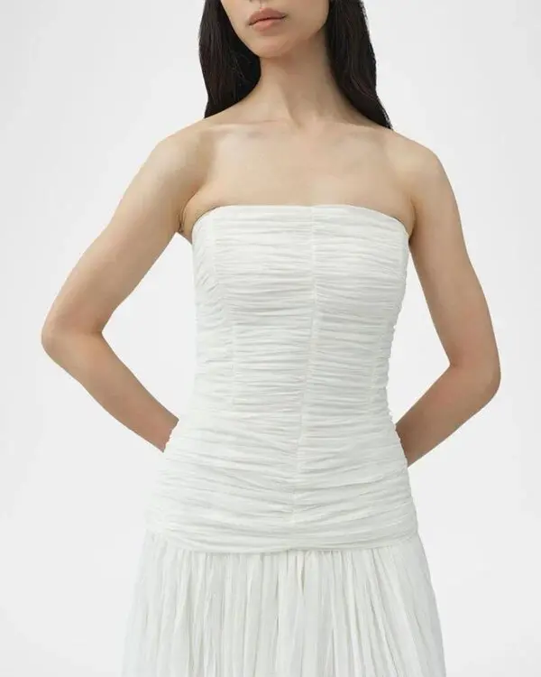 Simkhai Danielle Strapless Crinkle Jersey Bustier Gown