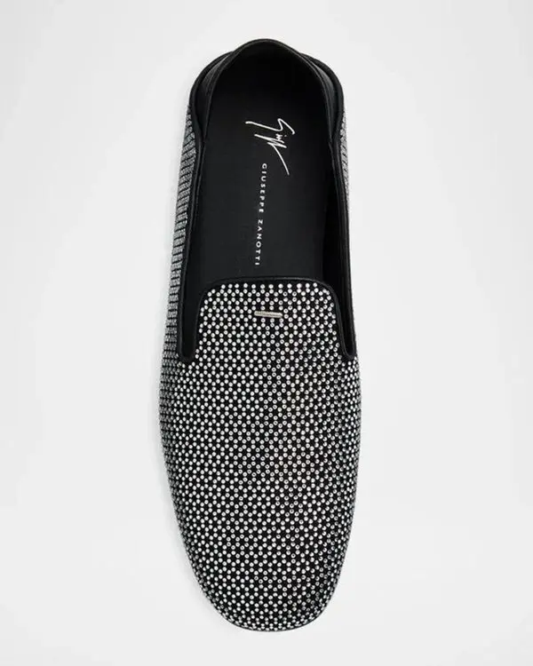 GIUSEPPE ZANOTTI Apos;s Suede Crystal-embellished Loafers