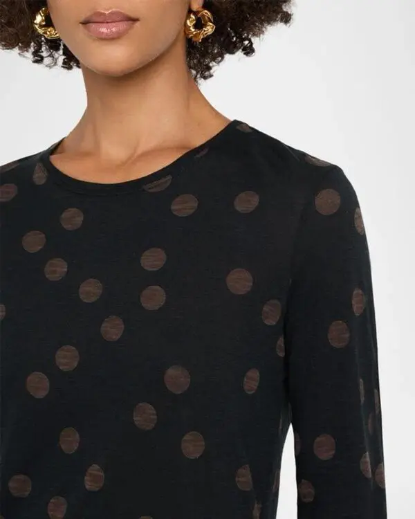 Proenza Schouler Mia Polka-dot Cotton Top - Black Mult