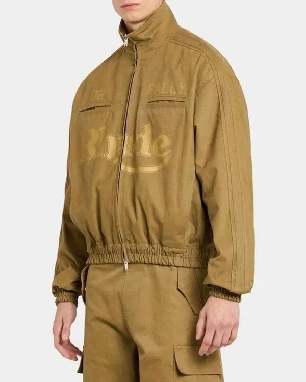 Rhude Rally Logo Track Jacket - Tan