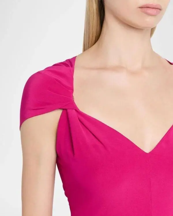 Prabal Gurung Twisted Cap-sleeve A-line Midi Dress