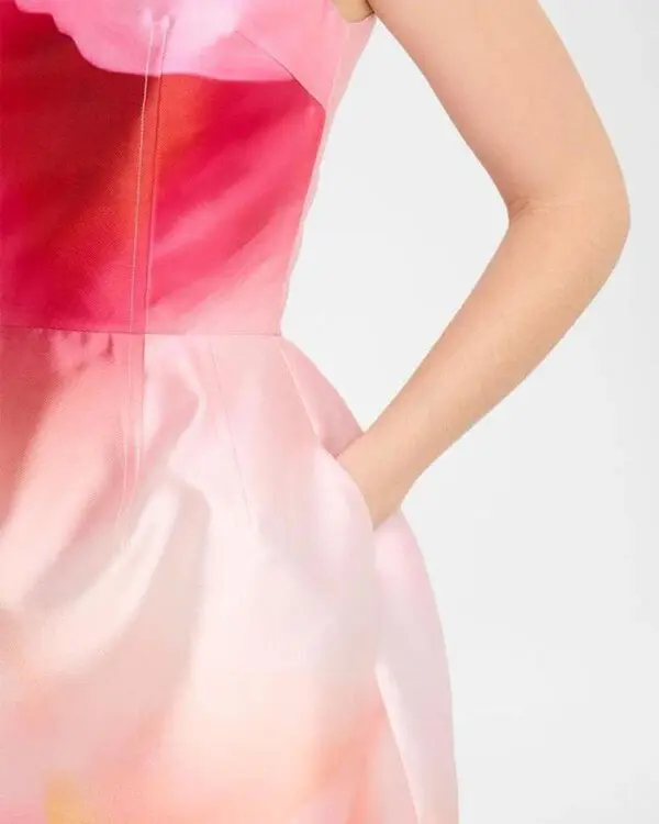 Prabal Gurung Corset Waist Satin Mini Fit-&-flare Dress
