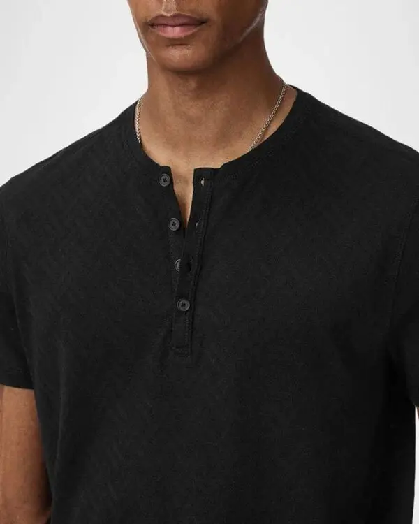 John Varvatos Apos;s Elm Geometric Knit Henley T-shirt