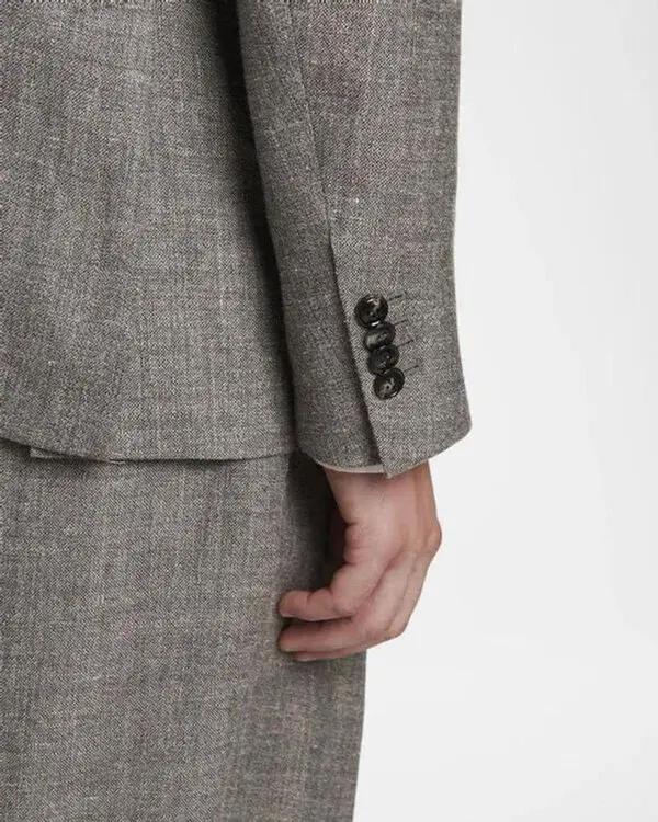 Giorgio Armani Apos;s Silk, Linen And Wool Double-breasted Sport Coat
