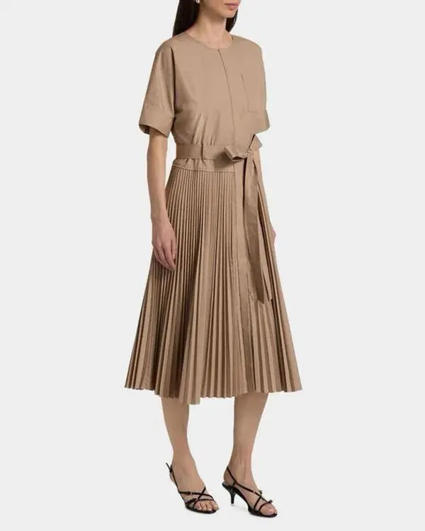 Kobi Halperin Loretta Cotton-blend Tie-waist Shirtdress - Khaki