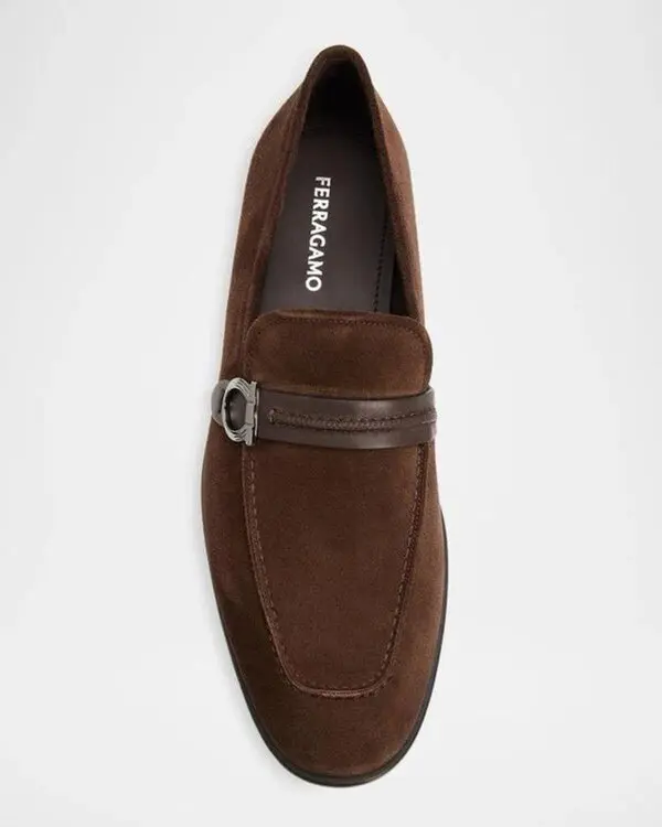 FERRAGAMO Apos;s Terence Suede Side-gancio Loafers