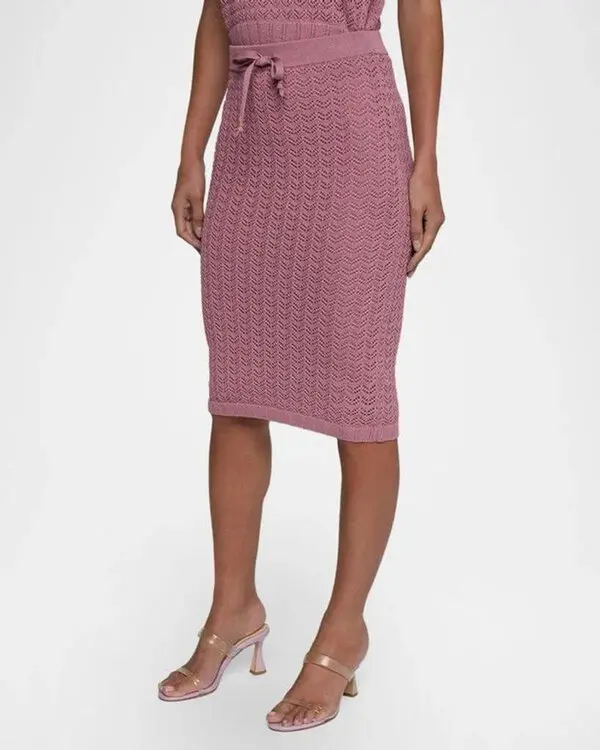 L & APOS;AGENCE Lacen Pointelle-knit Skirt
