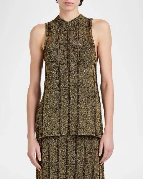 Proenza Schouler Maelle Ladder Open-knit Tank Top - Red Multi