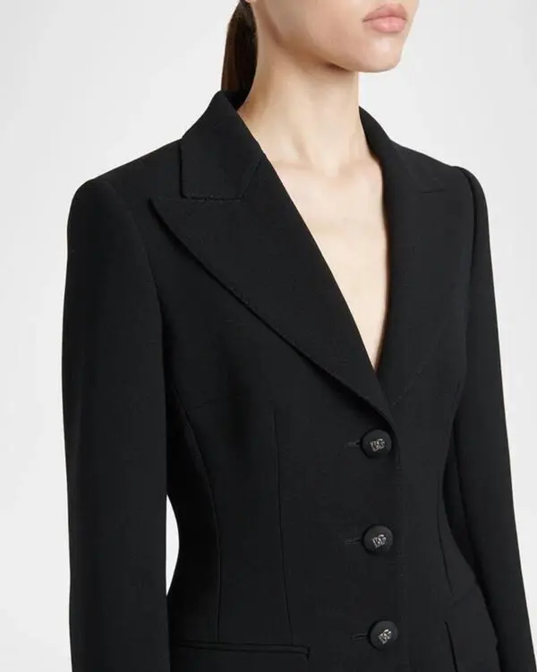 Dolce & Gabbana Double Wool Crepe Single-breasted Slim Jacket - Nero