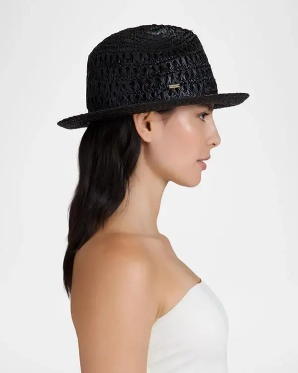 Eugenia Kim Dakota Raffia Fedora - Black