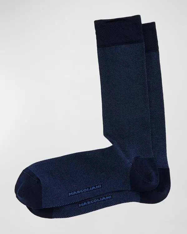 Marcoliani Microdot Cotton Socks - Navy