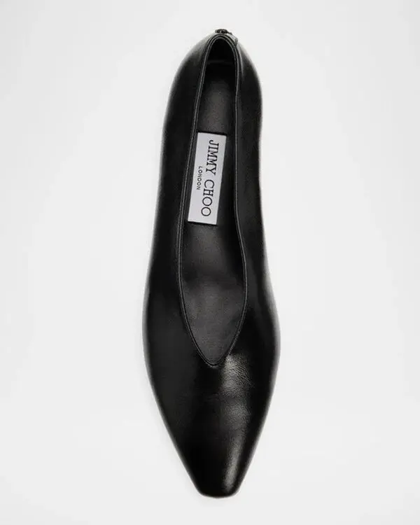 JIMMY CHOO Margot Leather Ballerina Flats