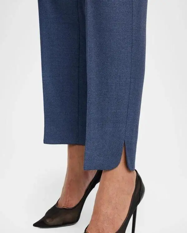 Giorgio Armani Silk Straight-leg Ankle Slit Trousers