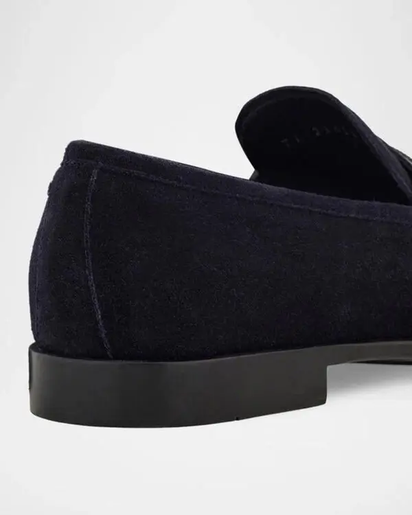 FERRAGAMO Apos;s Terence Gancio Ornament Leather-strap Suede Loafers