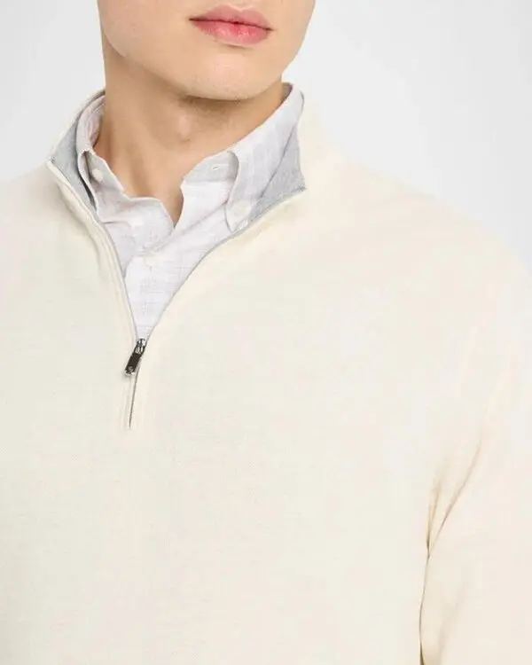 Peter Millar Apos;s Crown Comfort Quarter-zip Pullover Sweater - Ivory