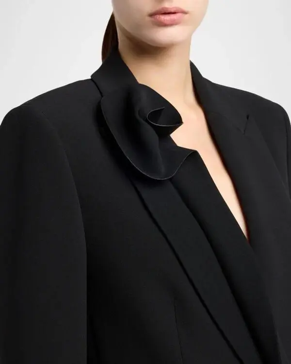 Giorgio Armani Rosette Lapel Double-breasted Blazer Jacket