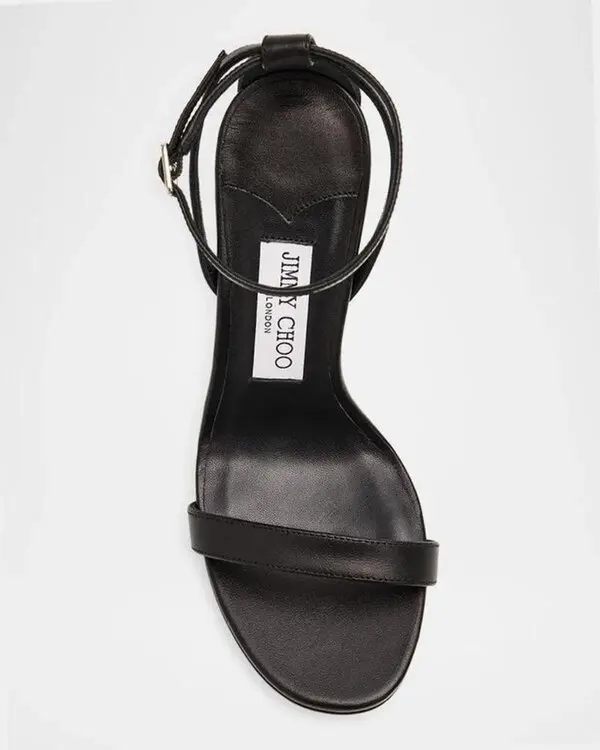 JIMMY CHOO 120mm Moza Leather Platform Ankle-strap Sandals