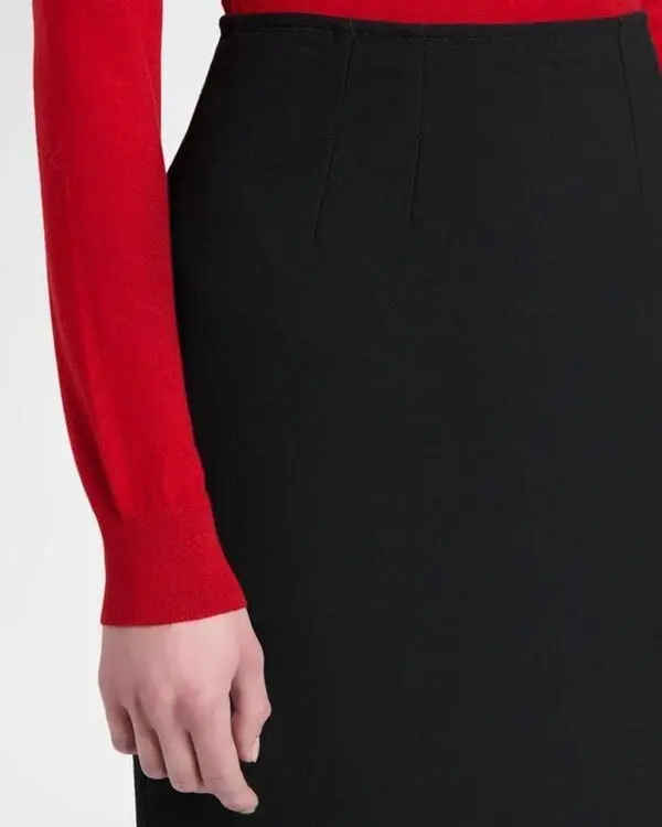 Dolce & Gabbana Double Crepe Sheath Midi Skirt - Nero