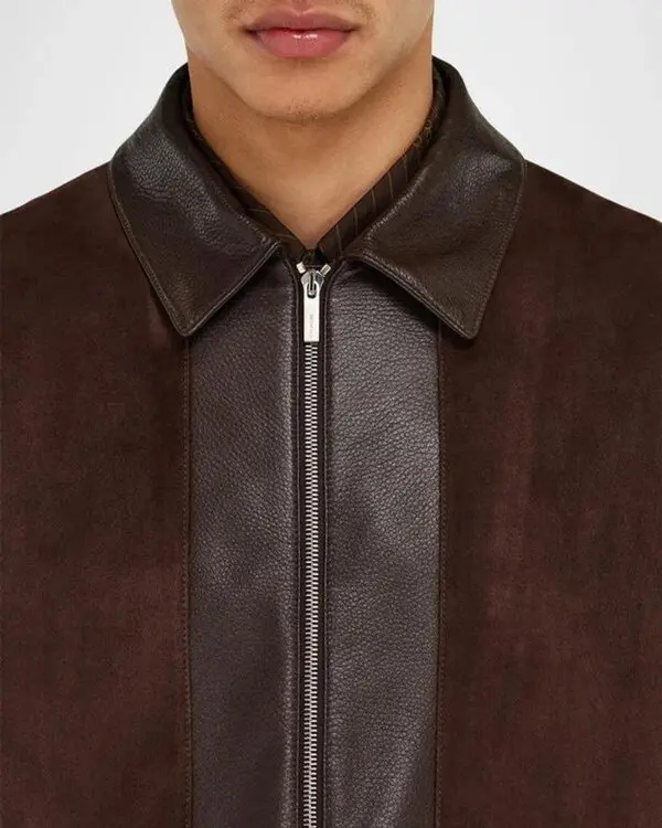 FERRAGAMO Apos;s Deerskin Leather And Suede Blouson