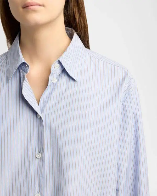 THE ROW Sisilia Striped Cotton Poplin Button-front Shirt