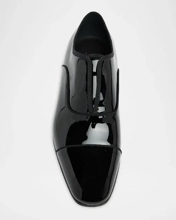 CHRISTIAN LOUBOUTIN Apos;s Alphamale Galvin Patent Leather Cap-toe Loafers